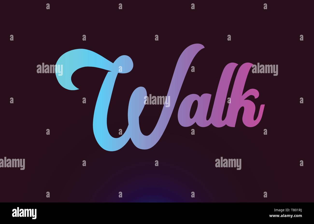 Walk pink word or text suitable for card icon or typography logo design ...