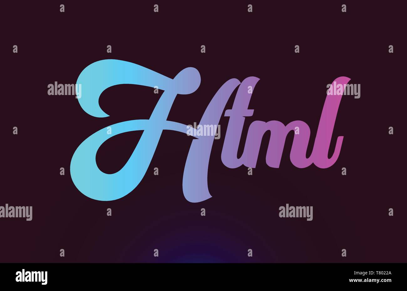 Html pink word or text suitable for card icon or typography logo design ...