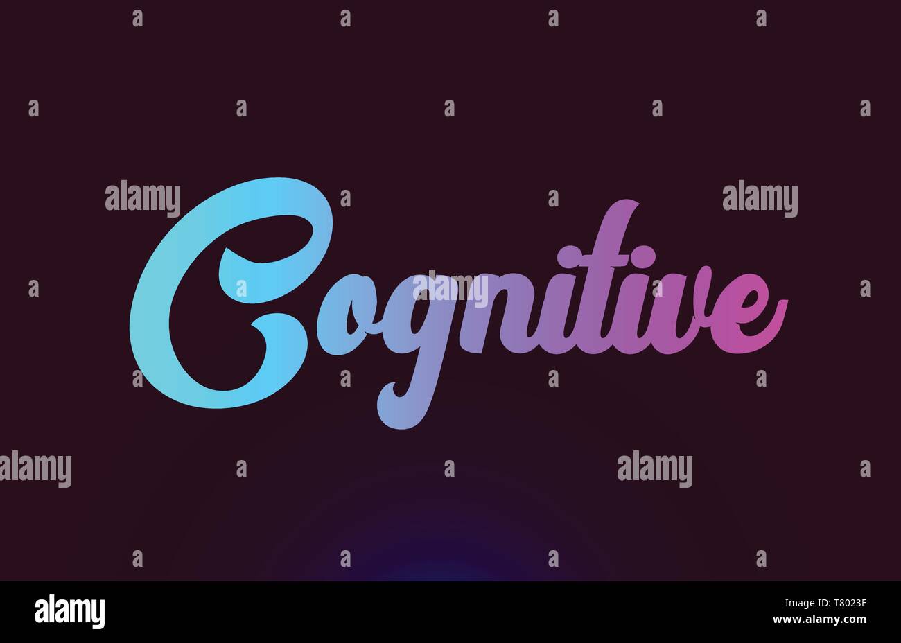 Cognitive pink word or text suitable for card icon or typography logo ...