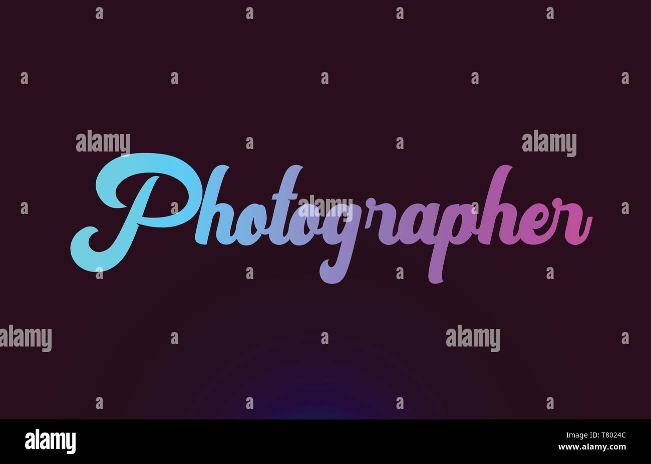 Photographer pink word or text suitable for card icon or typography ...