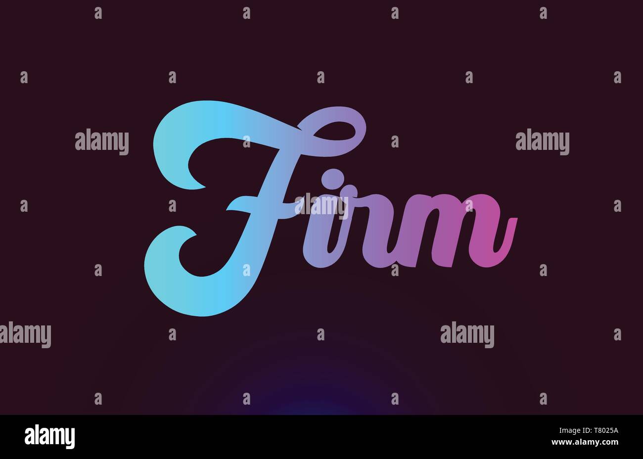 Firm pink word or text suitable for card icon or typography logo design ...