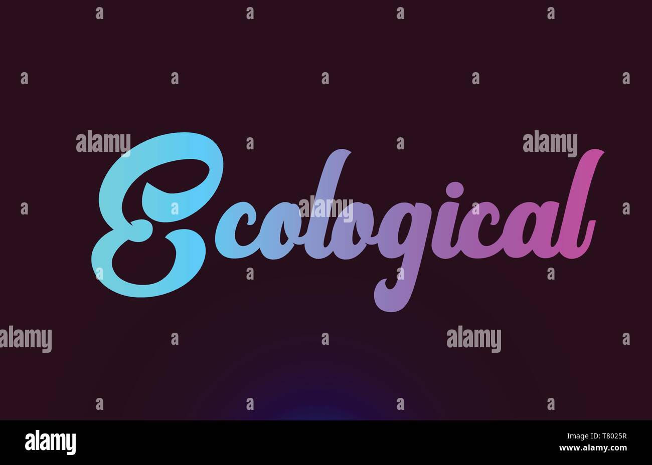 Ecological pink word or text suitable for card icon or typography logo ...