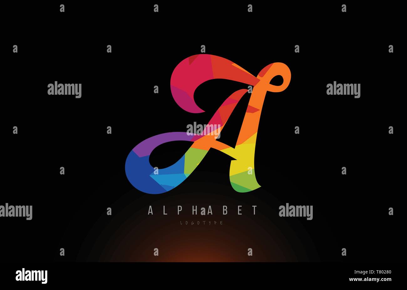 A alphabet letter logo design with rainbow colors suitable for a ...