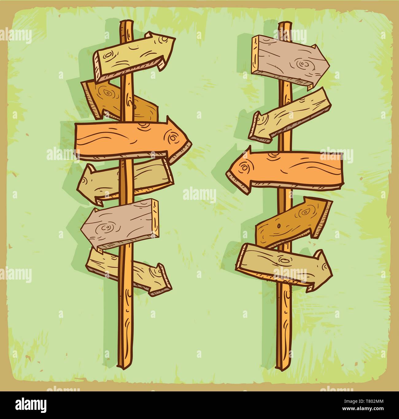 Wooden sign crossing Stock Vector Images - Alamy