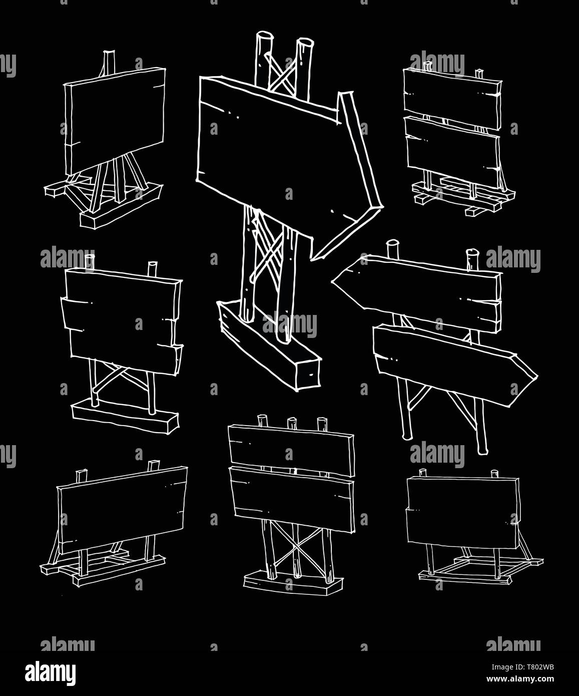 Antique road signs Stock Vector Images - Alamy