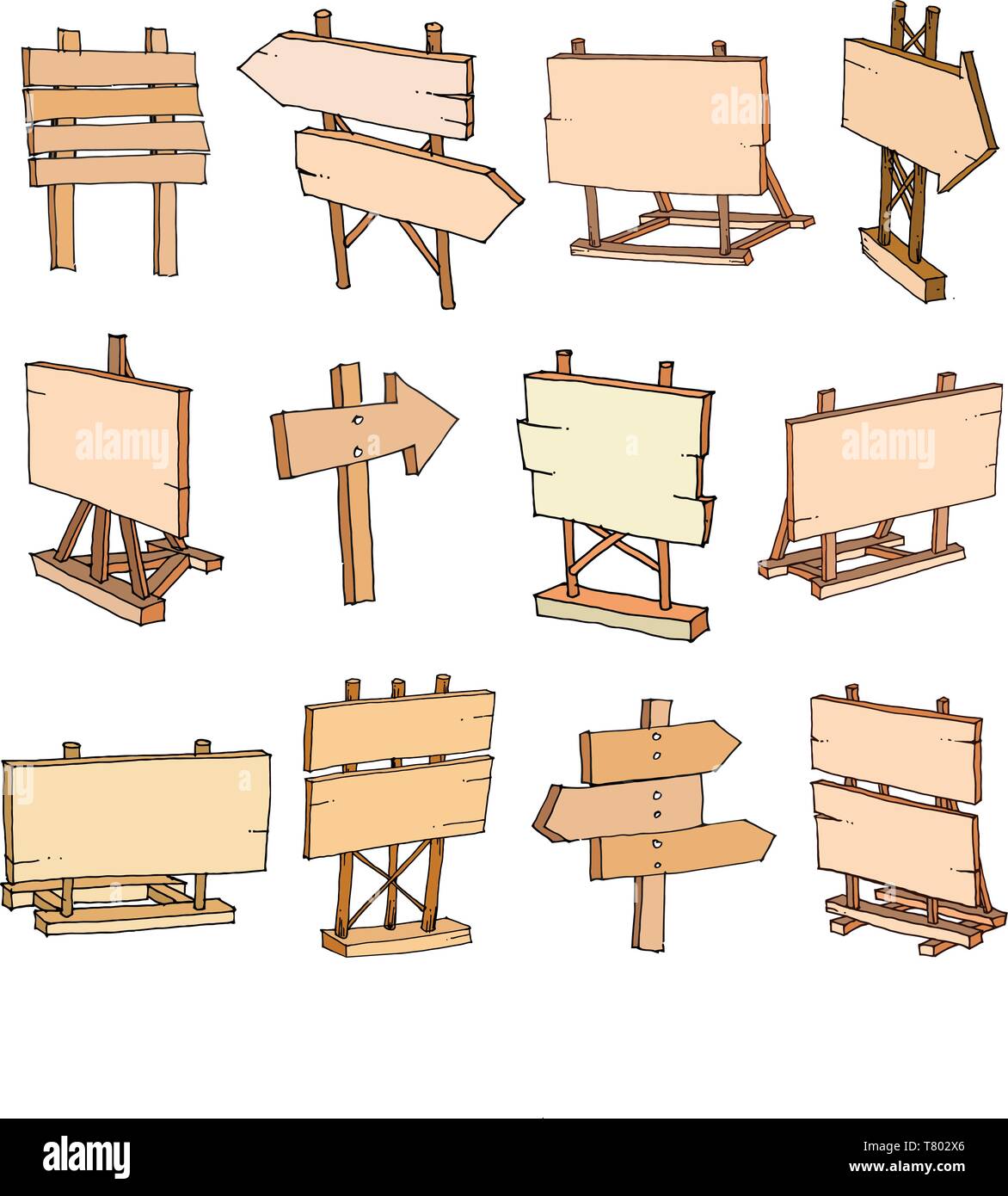 Hand drawn road signs. Vector illustration Stock Vector Image & Art - Alamy