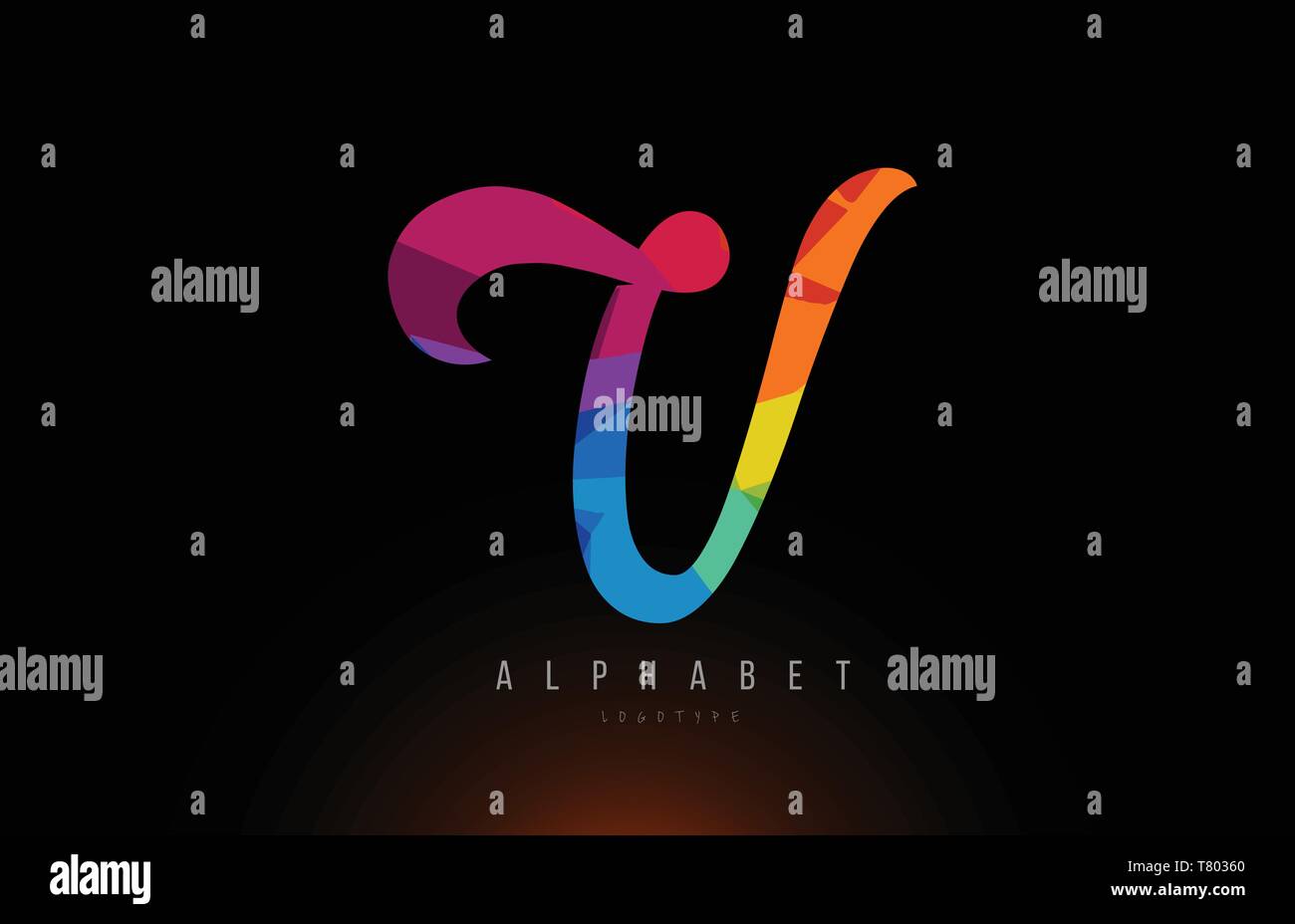 V alphabet letter logo design with rainbow colors suitable for a ...