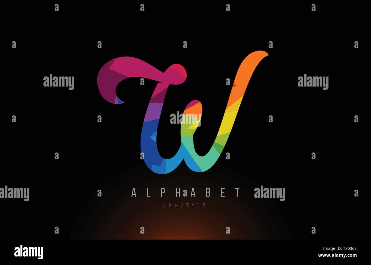 W alphabet letter logo design with rainbow colors suitable for a ...