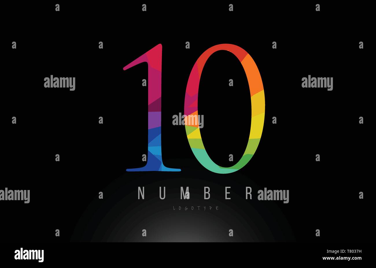 10 number logo design with rainbow colors suitable for a company or ...