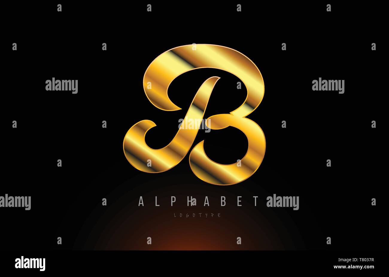Letter B Gold