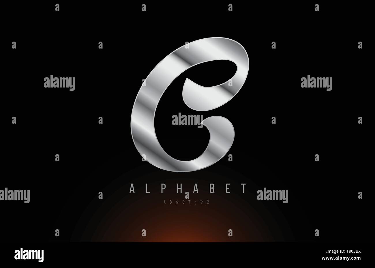 Silver grey metallic letter C logo design with metal look suitable for ...