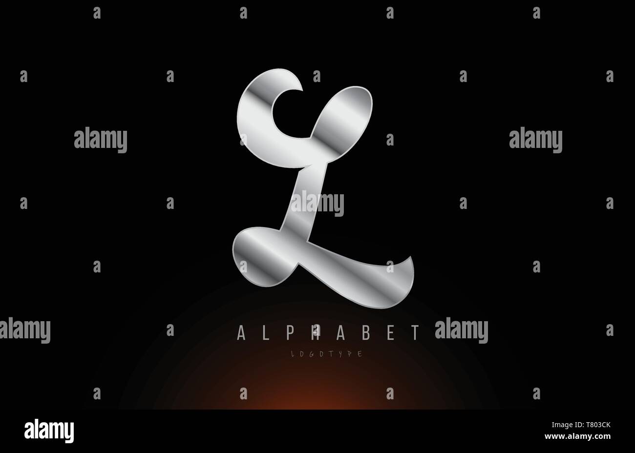 Silver grey metallic letter L logo design with metal look suitable for ...