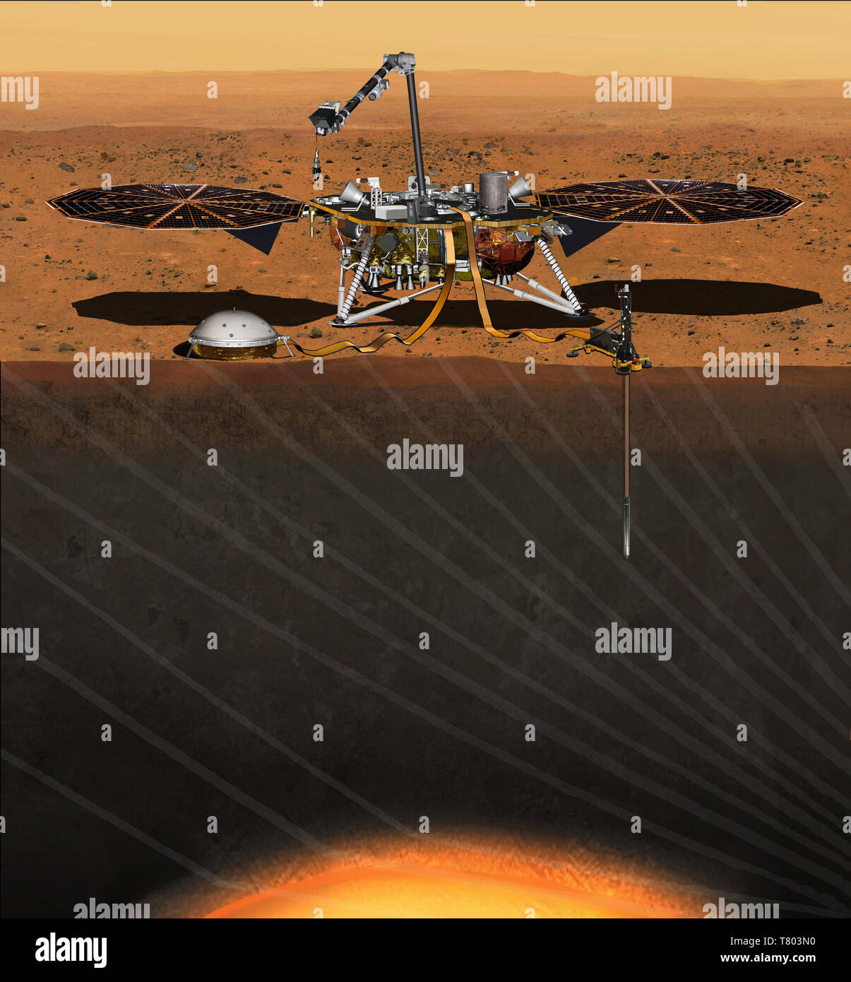 InSight Lander on Mars, Illustration Stock Photo - Alamy