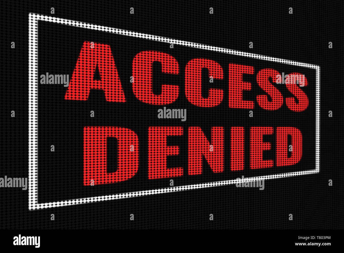 Access Denied red text on dark screen, tv effect Stock Photo - Alamy