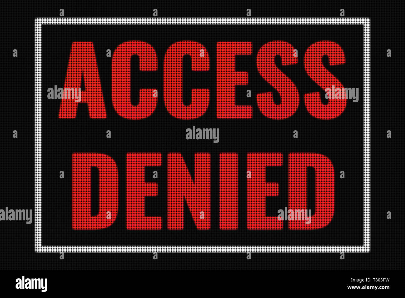Access Denied text on dark screen, tv effect Stock Photo - Alamy