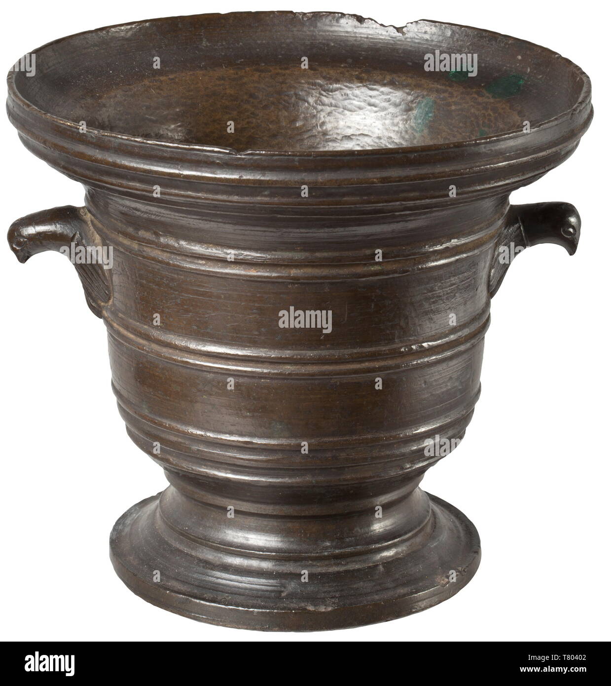 An Italian mortar, 17th/18th century. Dark patinated bronze. Mortar ...