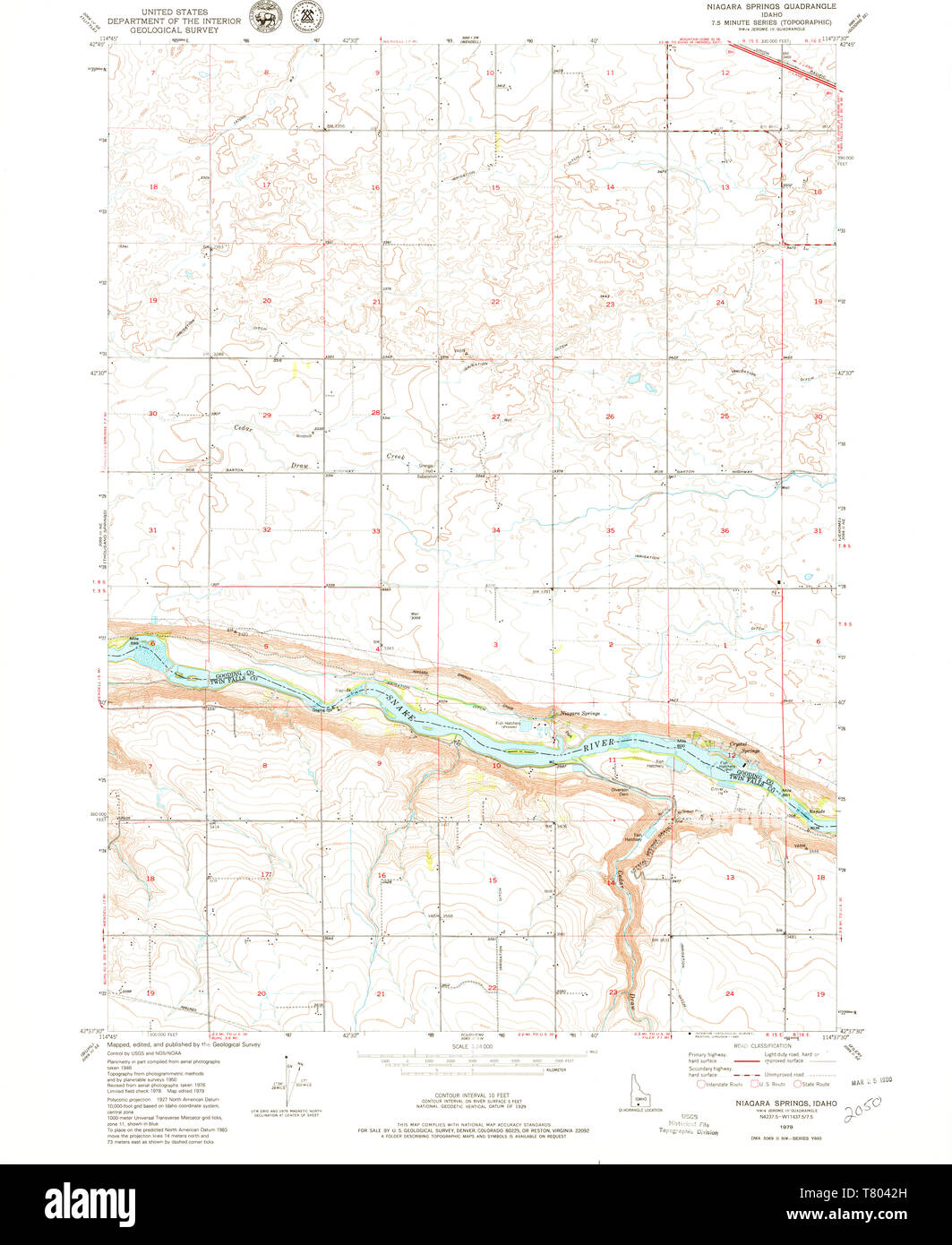 USGS TOPO Map Idaho ID Niagara Springs 237399 1979 24000 Restoration ...