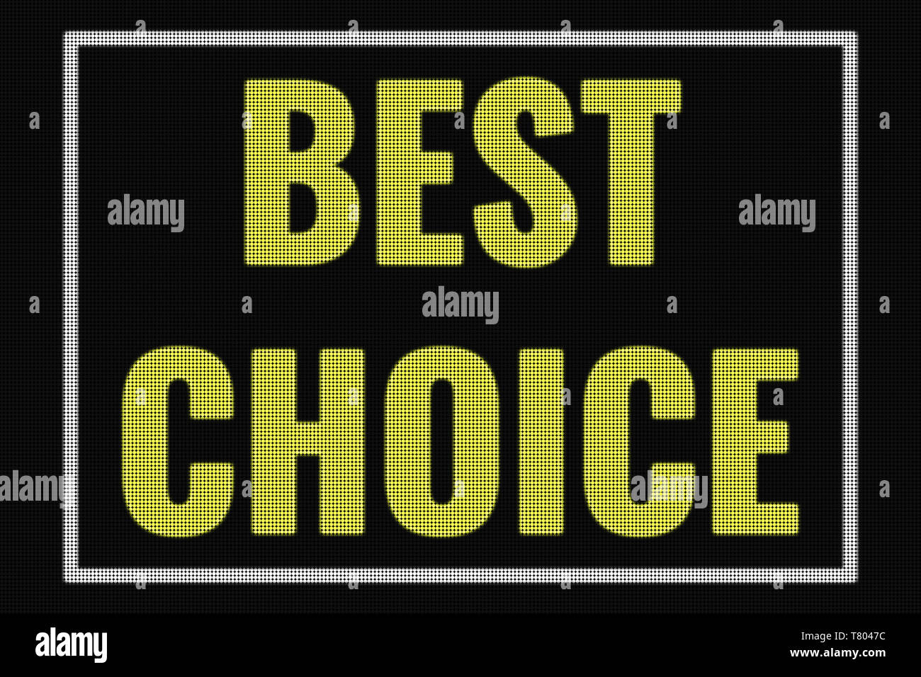 Best choice text on dark screen, tv effect. , tv effect Stock Photo - Alamy