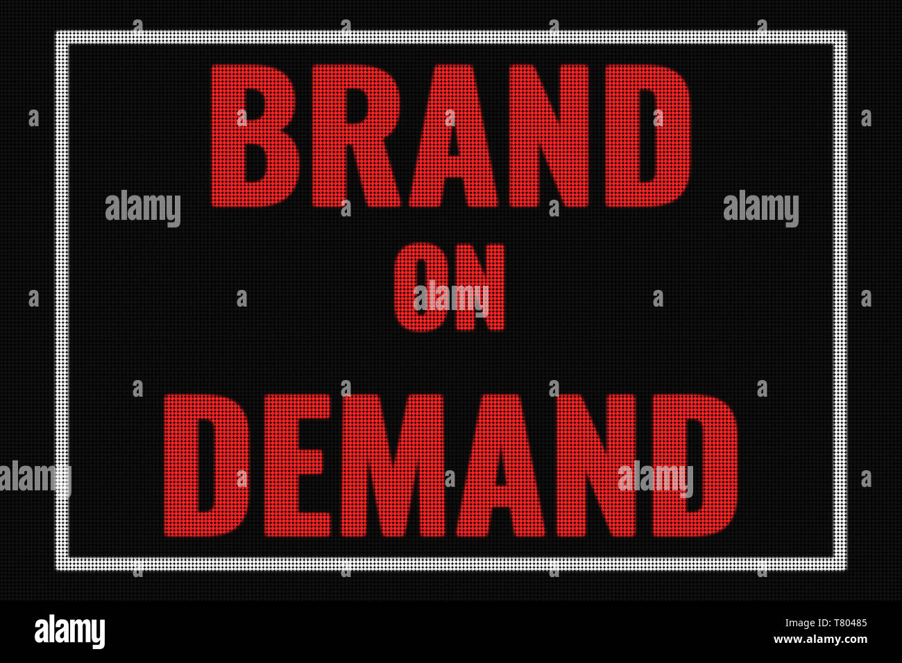 Brand On Demand text on dark screen, tv effect Stock Photo - Alamy