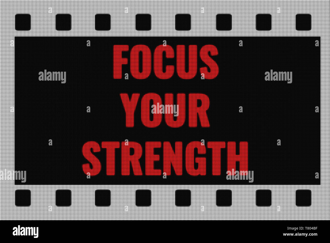 Focus Your Strength text on dark screen, tv effect Stock Photo - Alamy