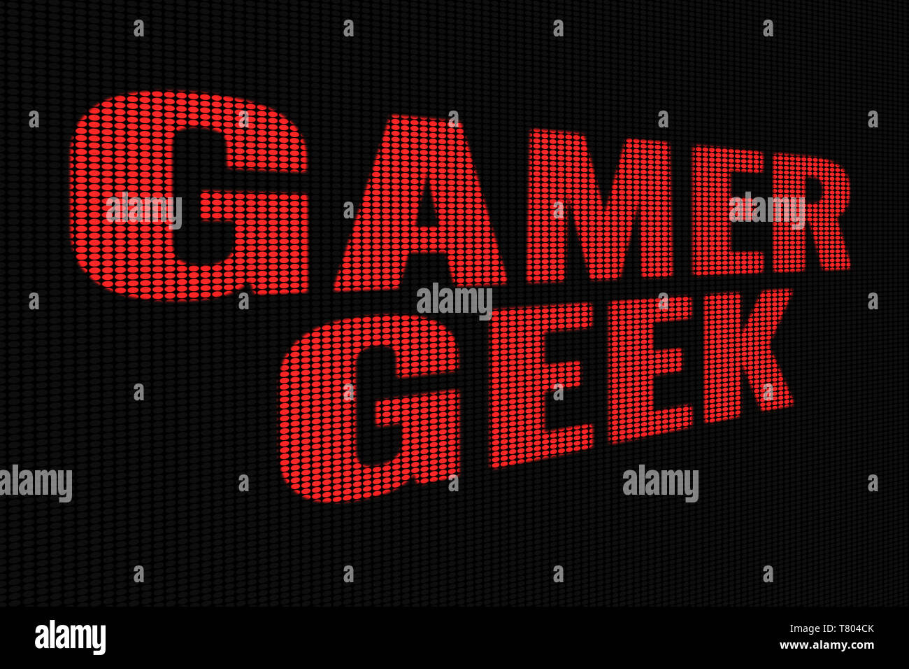 Gamer Geek red word on dark screen, tv effect Stock Photo - Alamy