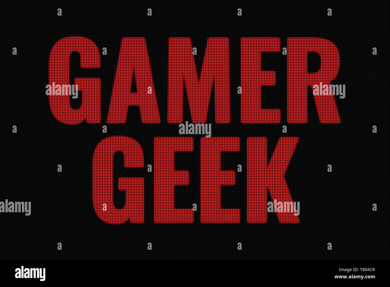Gamer Geek word on dark screen, tv effect Stock Photo - Alamy