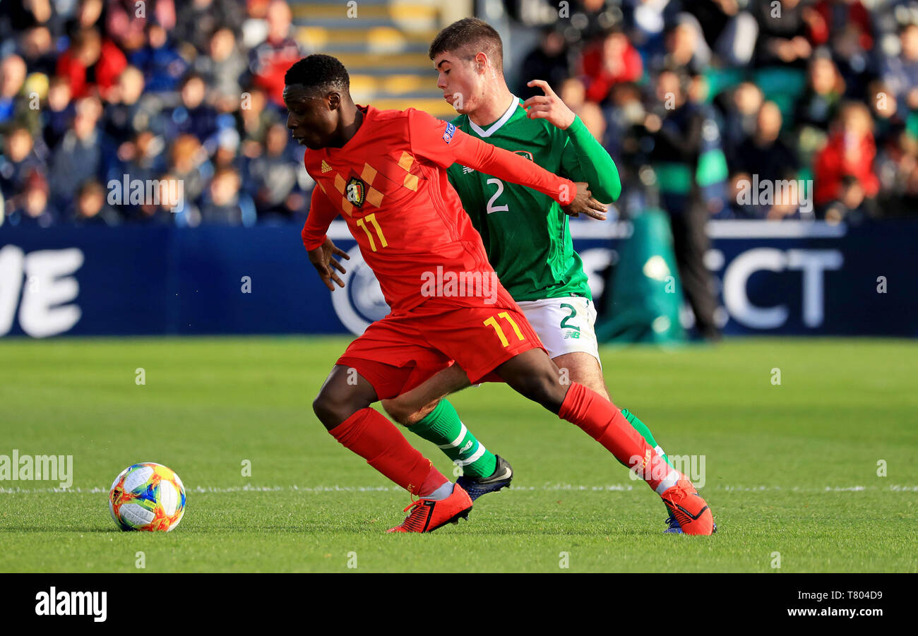 Republic of Ireland's Sean McEvoy (right) with Jeremy Doku of Belgium ... Republic of Ireland's Sean McEvoy (right) with Jeremy Doku of Belgium ...