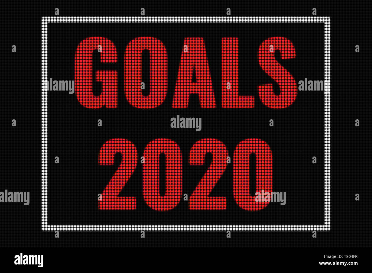 Goals 2020 word on dark screen, tv effect Stock Photo - Alamy