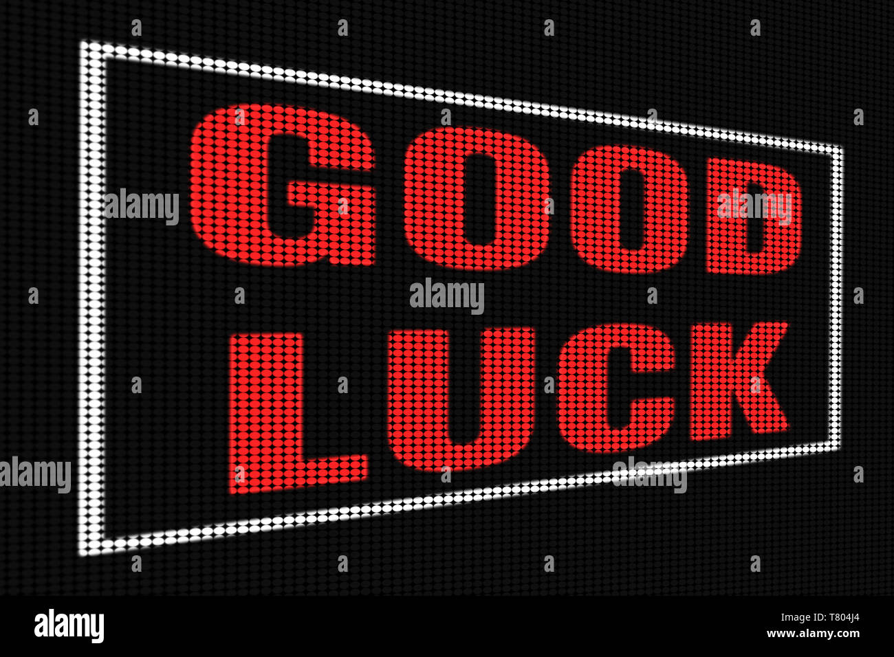 Good Luck red text on dark screen, tv effect Stock Photo - Alamy