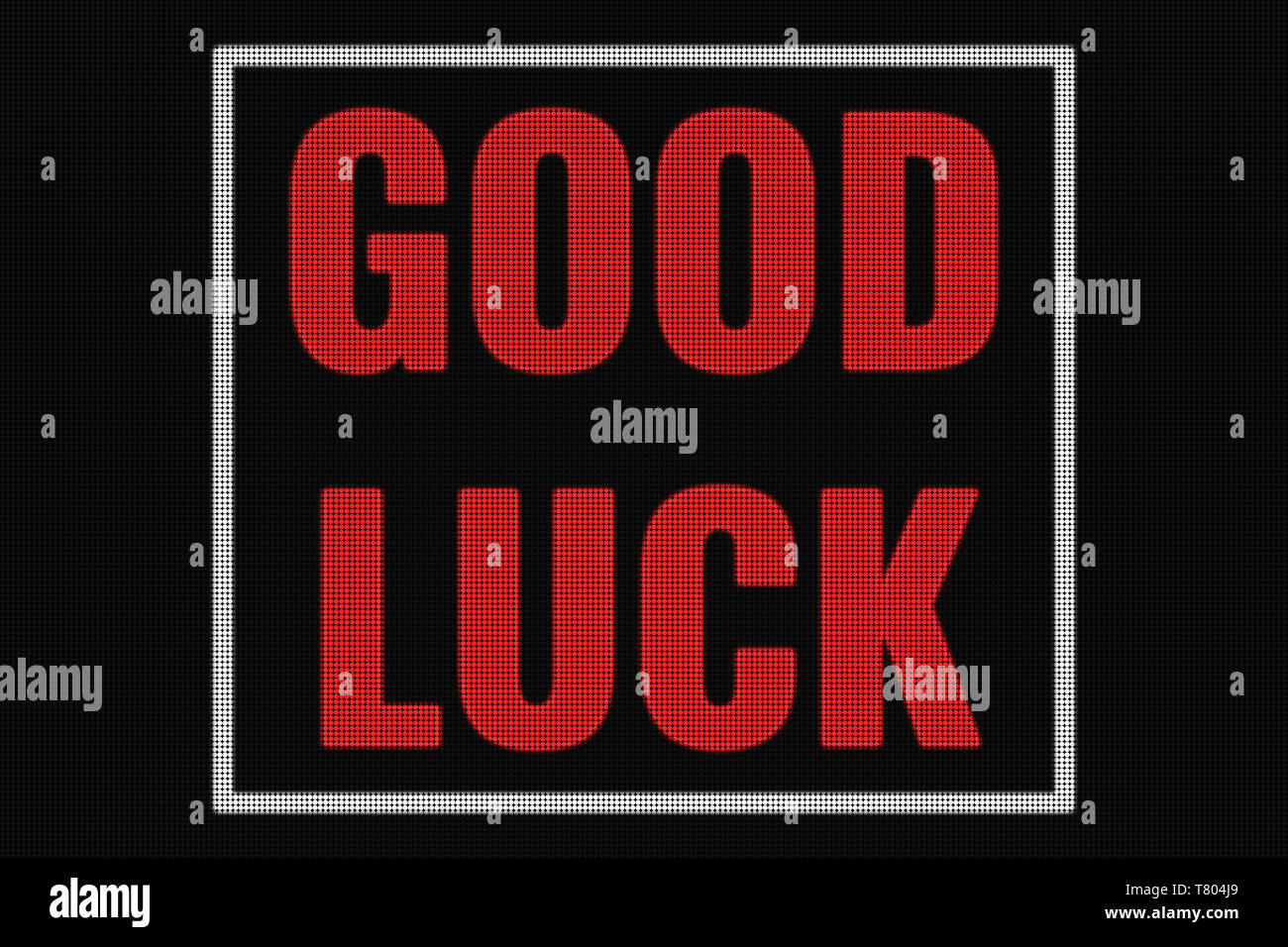 Good Luck text on dark screen, tv effect Stock Photo - Alamy