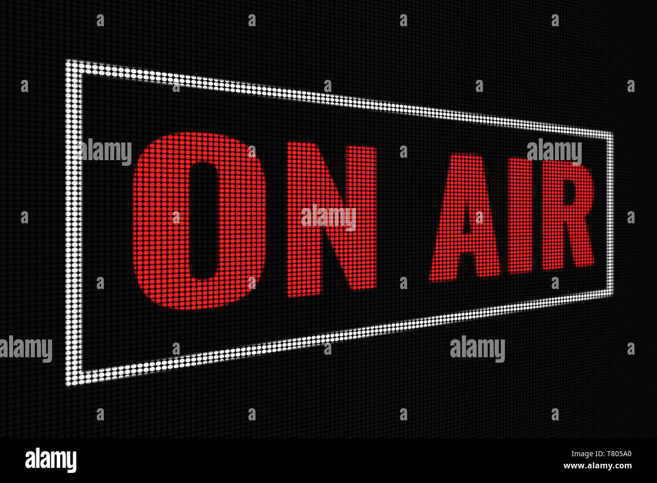 On Air red word on dark screen, tv effect Stock Photo - Alamy