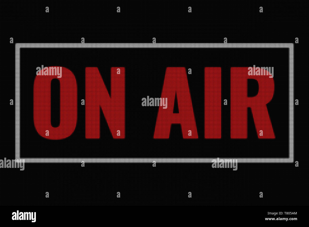 On Air word on dark screen, tv effect Stock Photo - Alamy