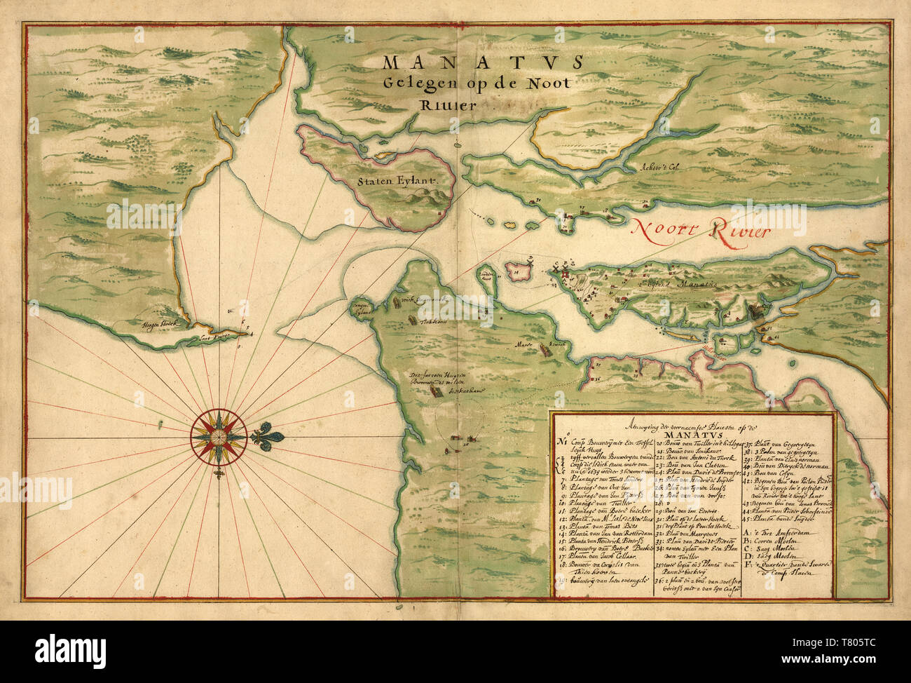 Johannes Vingboons, New Amsterdam Map, 1639 Stock Photo - Alamy