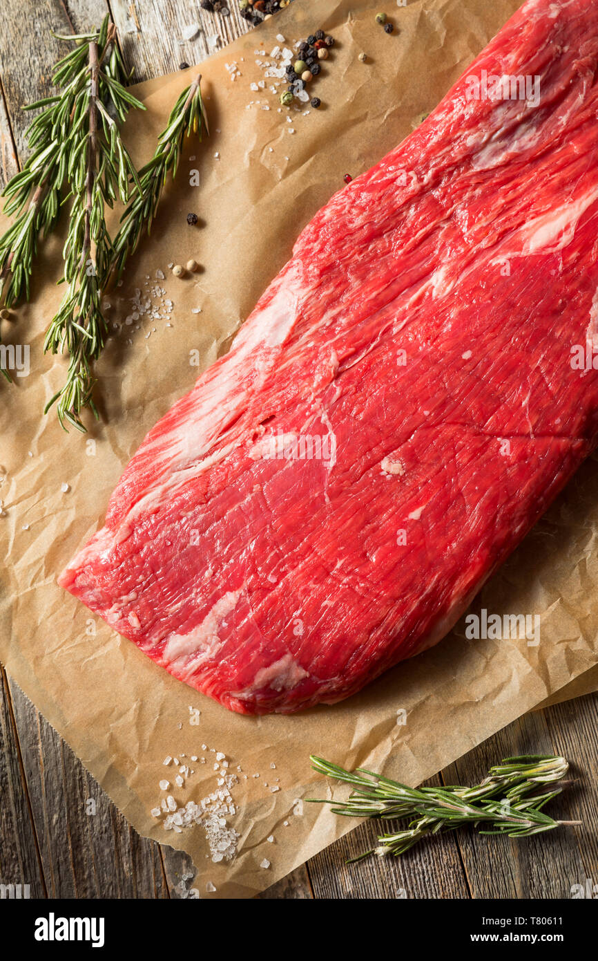 Raw Grass Fed Flank Steak Ready to Season Stock Photo - Alamy