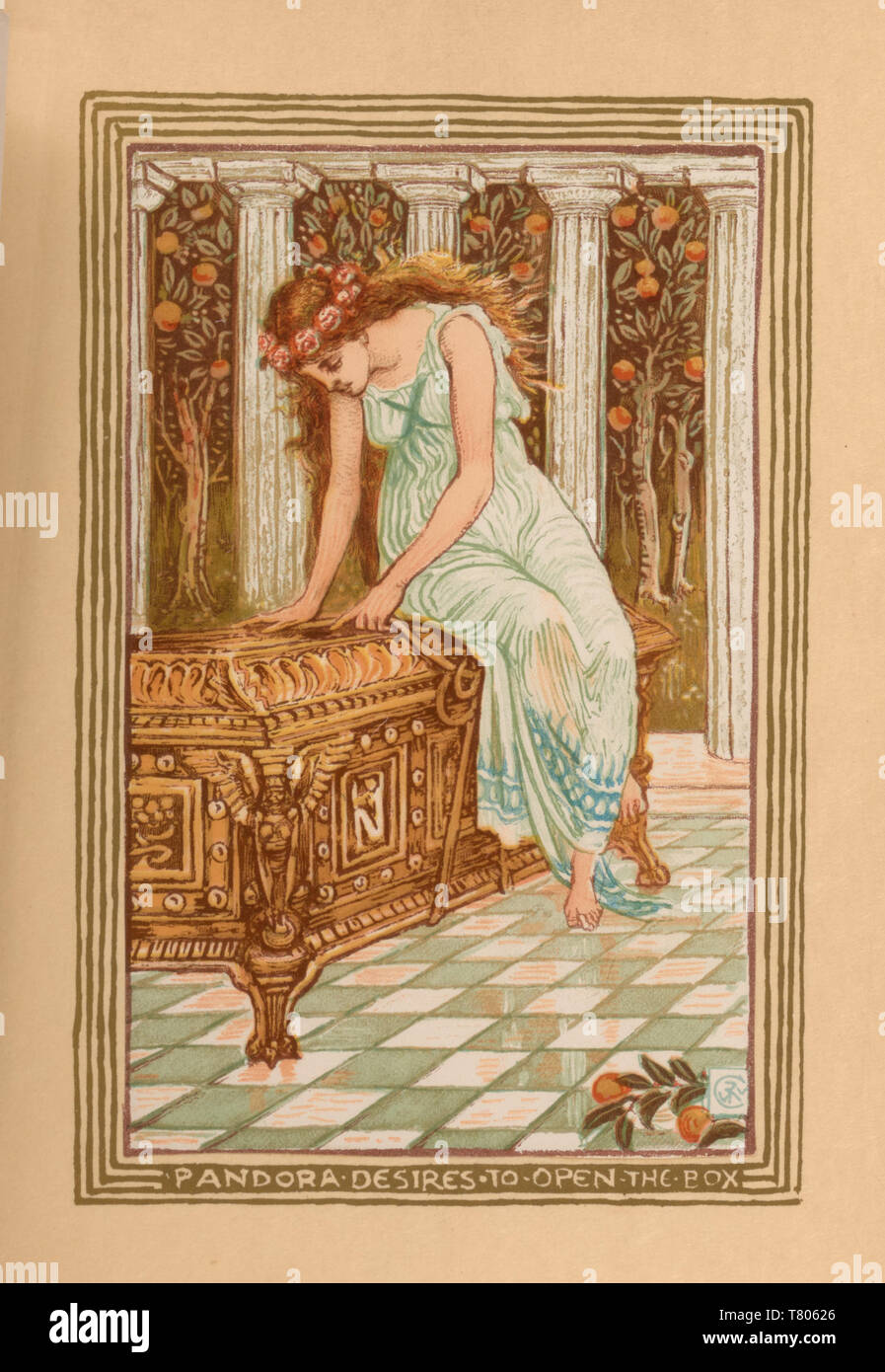 Pandora Desires to Open the Box Stock Photo - Alamy