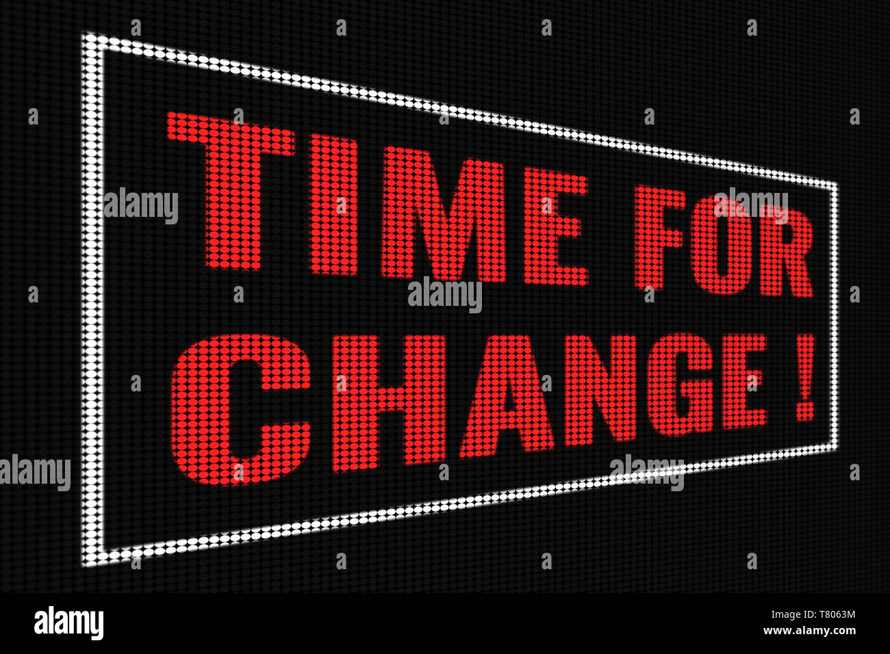 Time For Change red text on dark screen, tv effect Stock Photo - Alamy