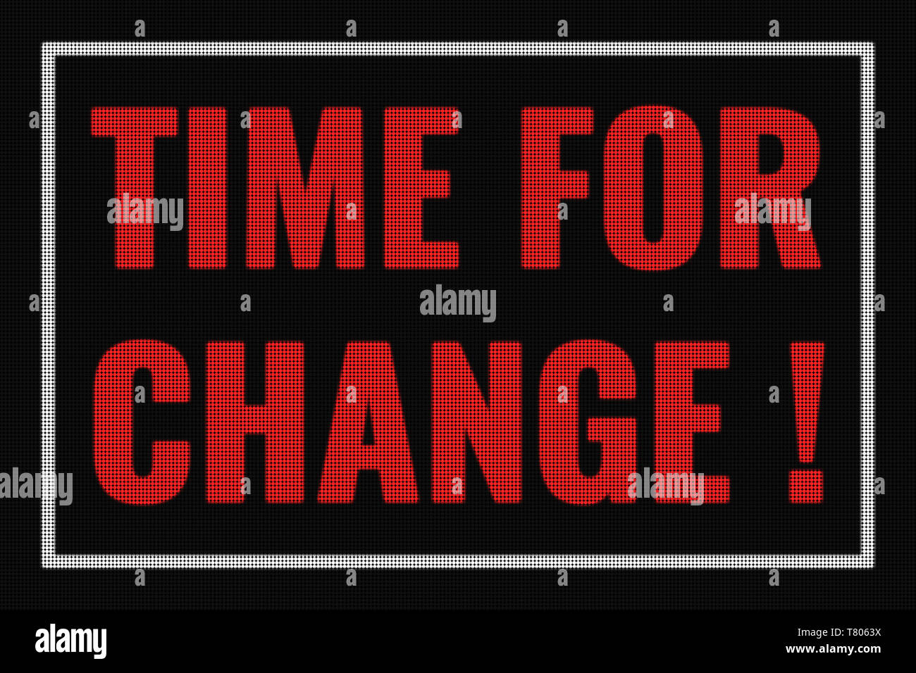 Time For Change text on dark screen, tv effect Stock Photo - Alamy