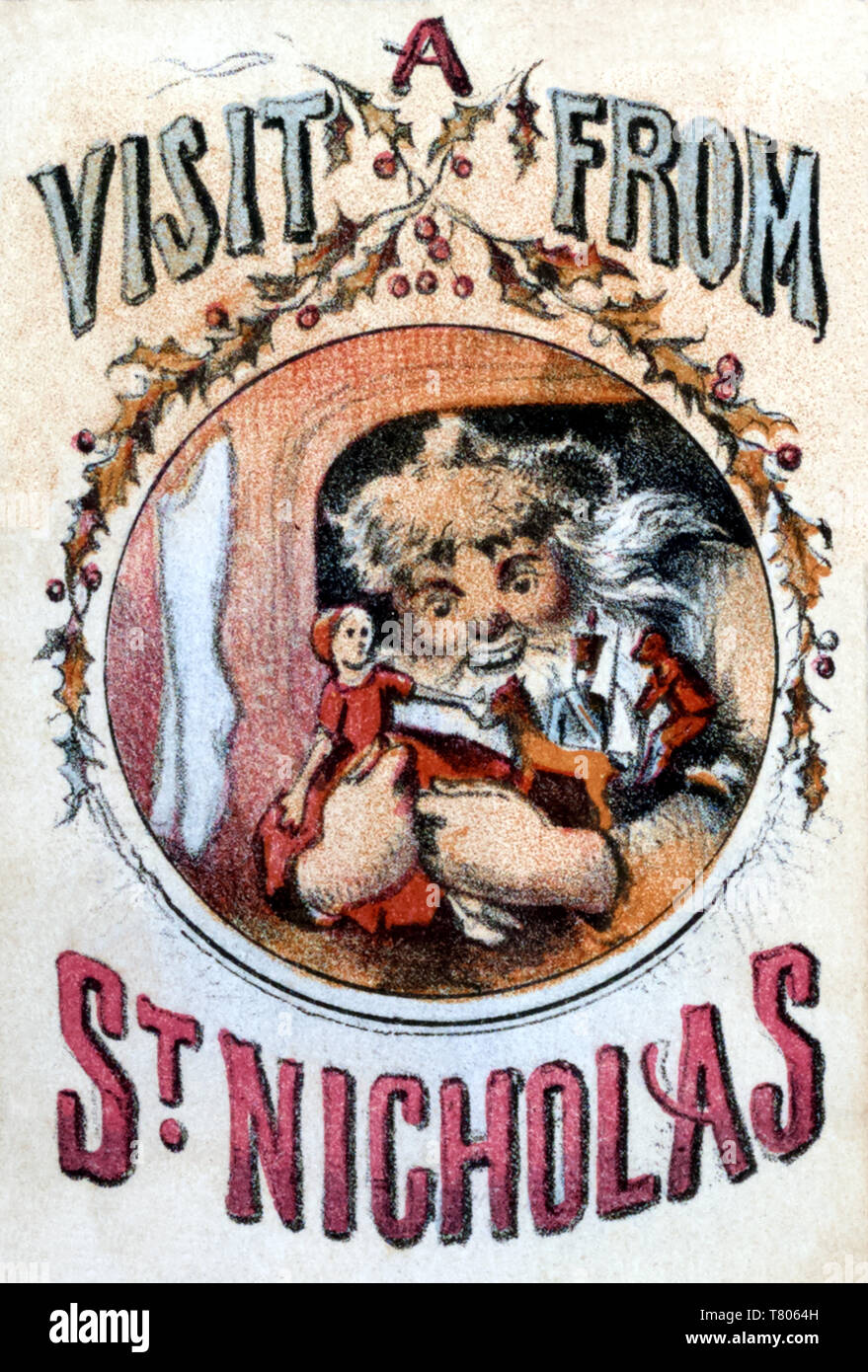 A Visit from St. Nicholas, The Night Before Christmas, 1864 Stock Photo ...