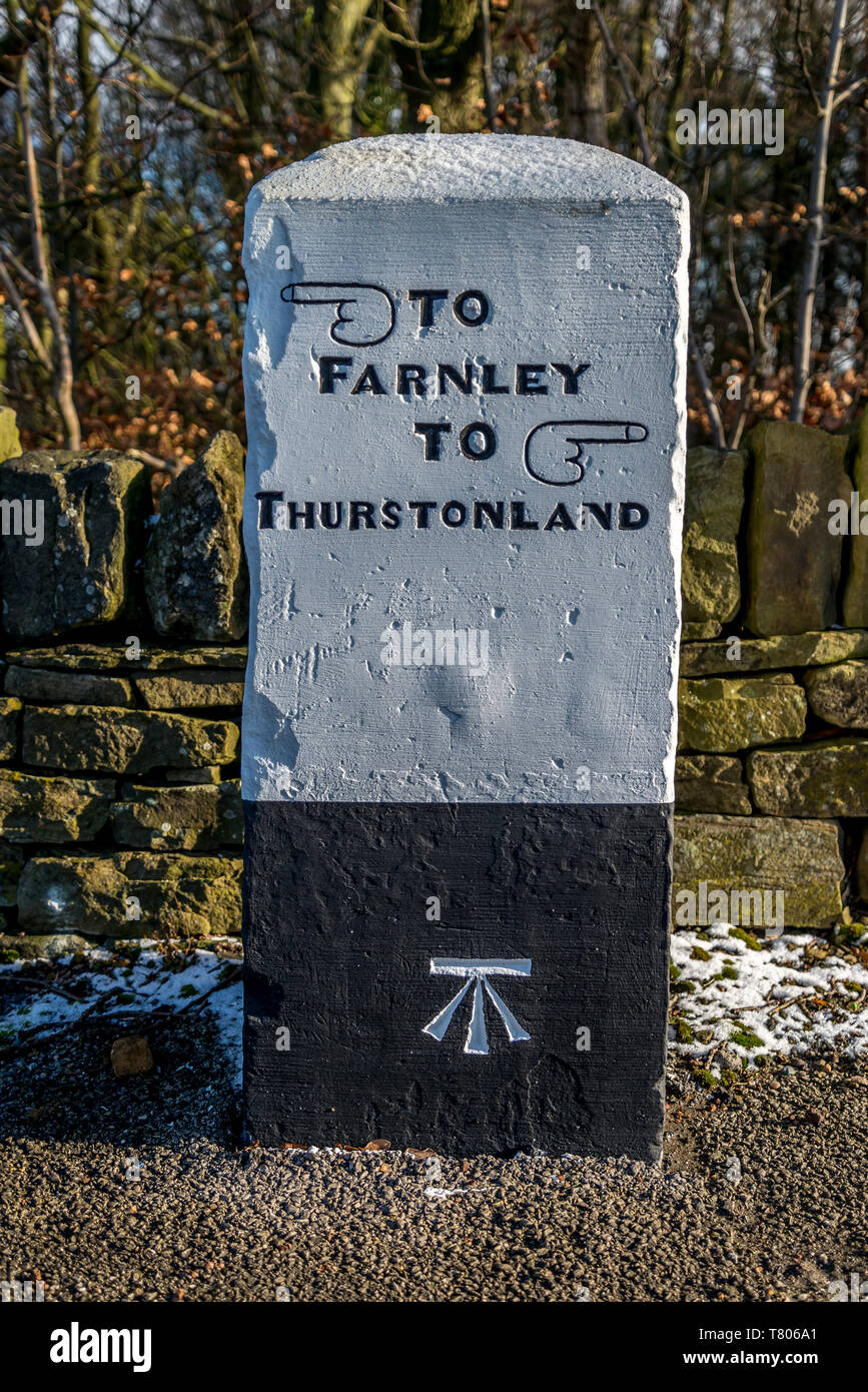 Stone roadside sign road marker hi-res stock photography and images - Alamy