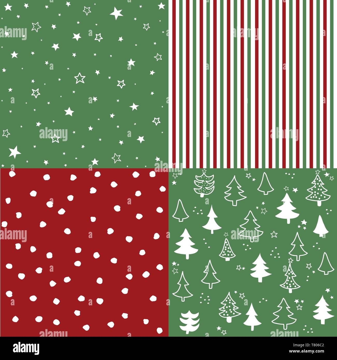 Christmas pattern set and vector illustration Stock Vector Image & Art ...