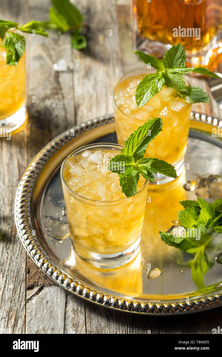 Homemade Kentucky Bourbon Mint Julep in a Glass Stock Photo - Alamy