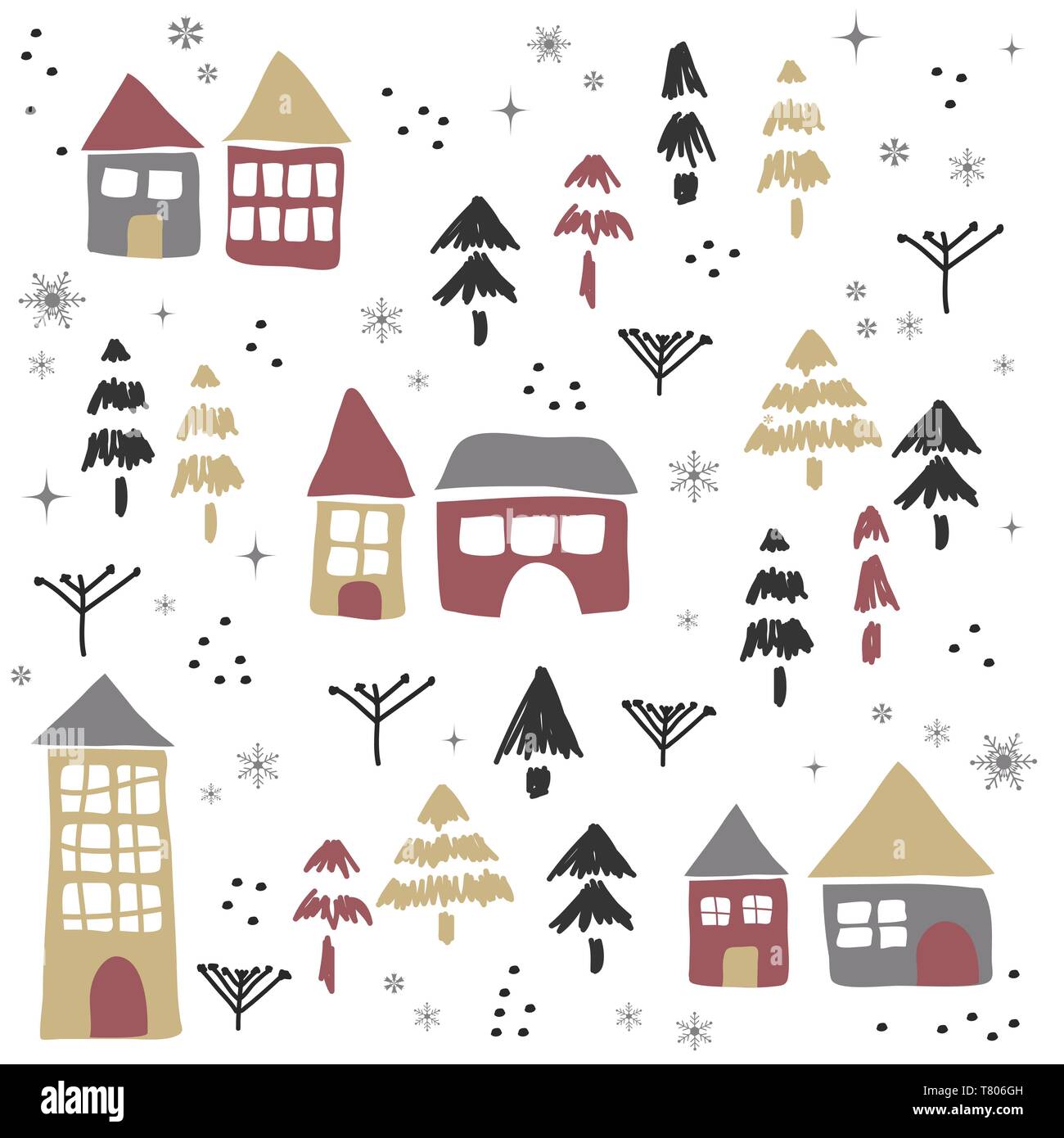 City landscape forest houses Cut Out Stock Images & Pictures - Alamy