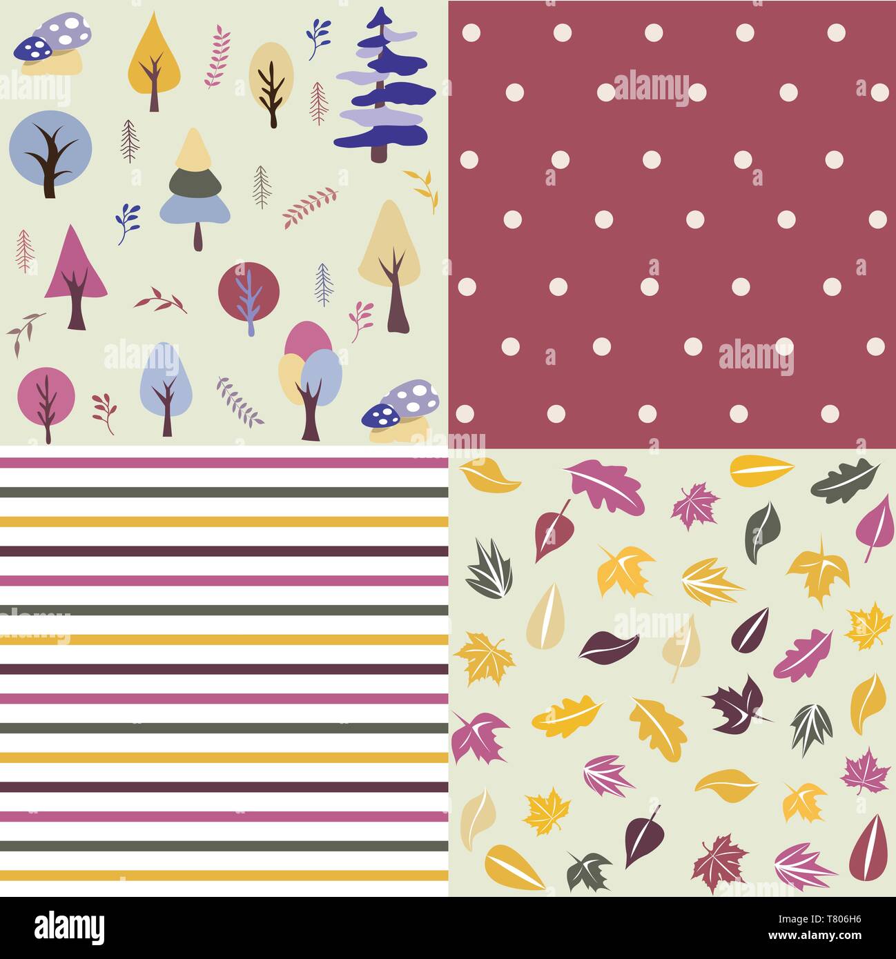 Seamless natural ornament patterns set Stock Vector Image & Art - Alamy