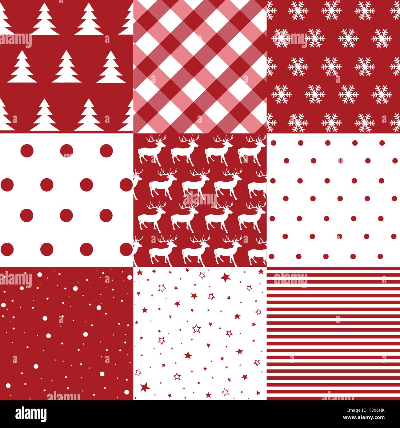 Christmas pattern set and vector illustration Stock Vector Image & Art ...