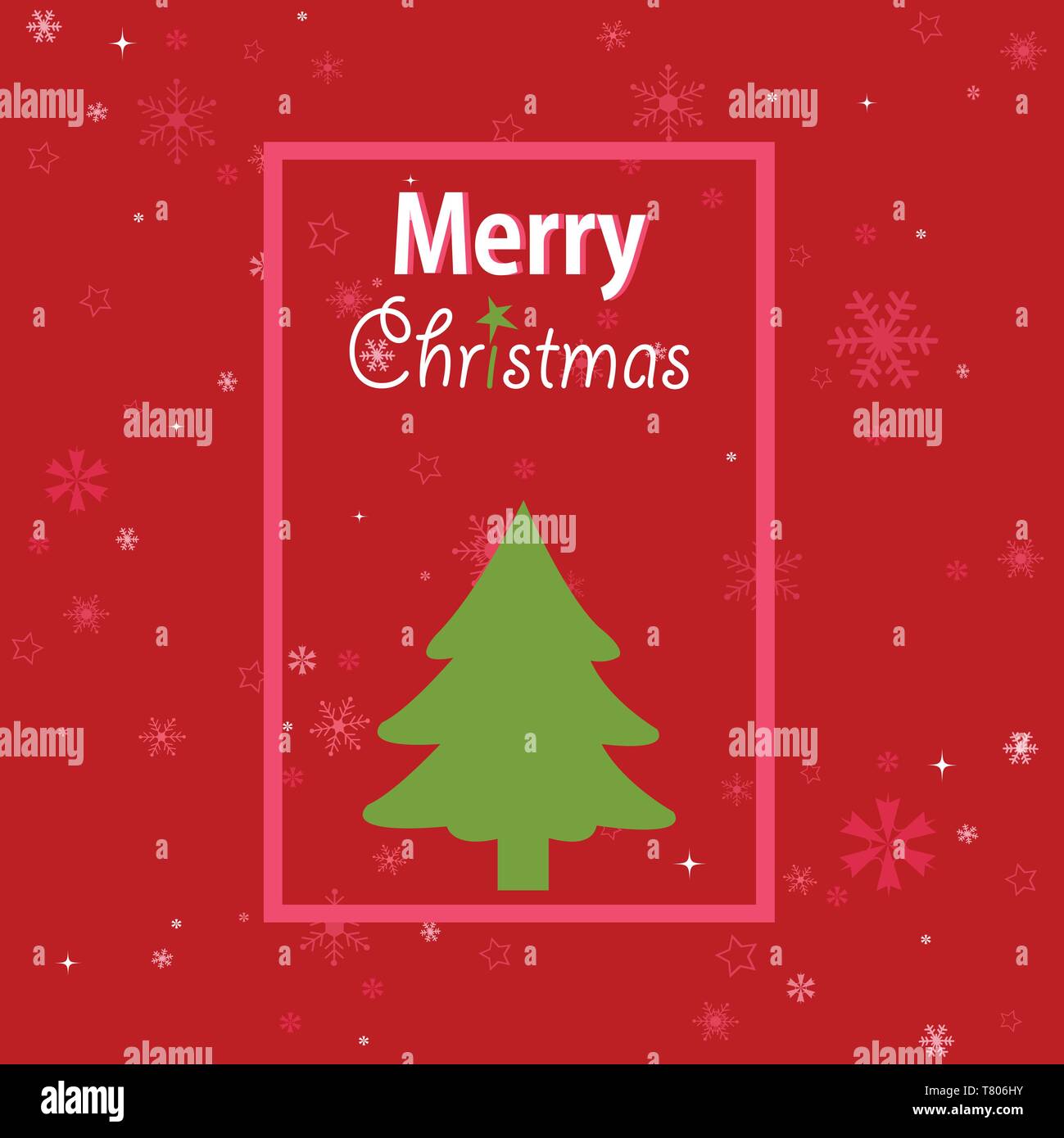Merry Christmas Postcard, vector illustration Stock Vector Image & Art ...