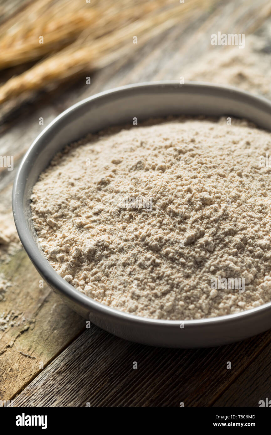 Organic Whole Wheat Flour in a Bowl Stock Photo - Alamy