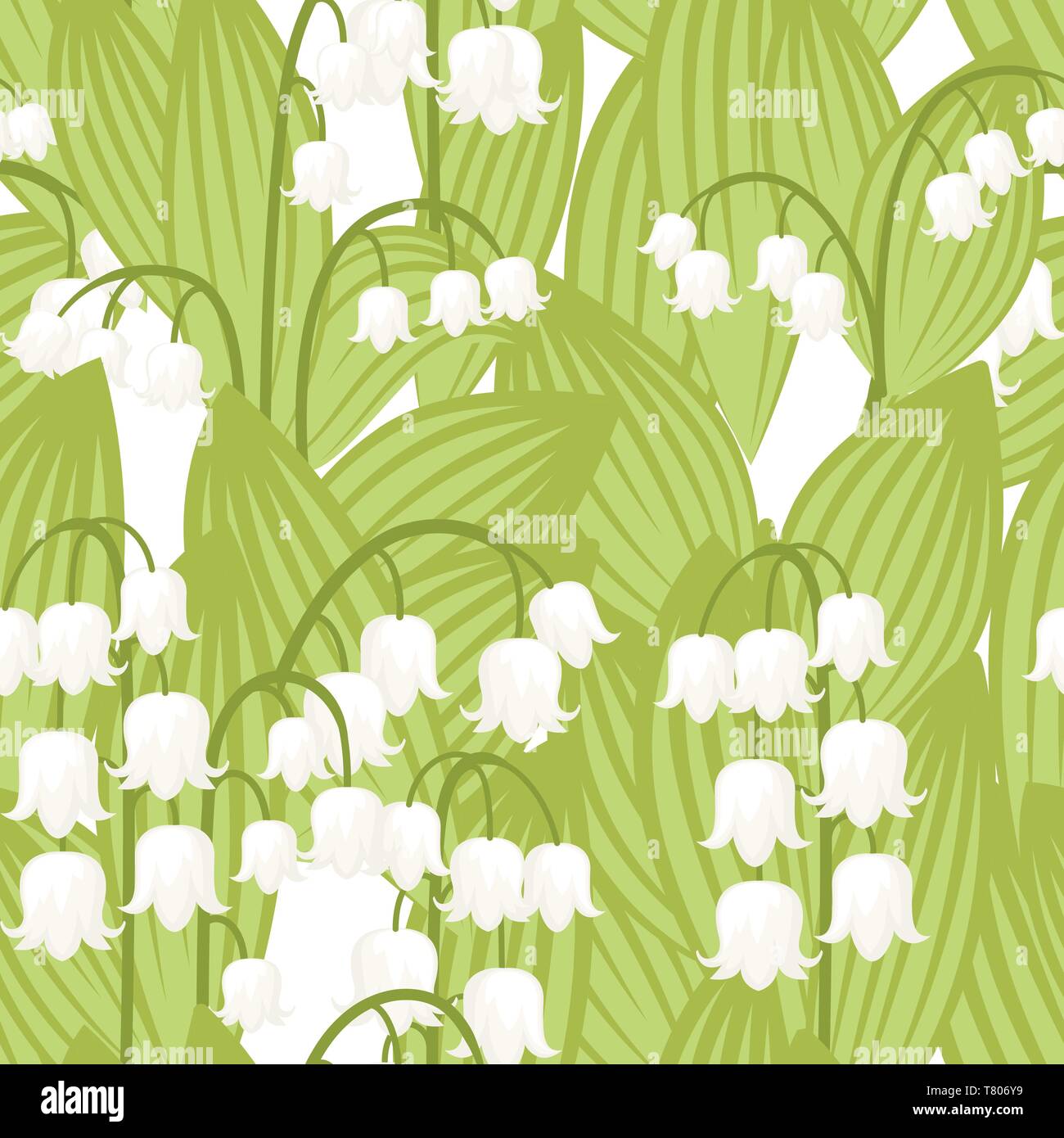 Seamless pattern. Convallaria majalis. Lilly of the valley. Mid spring ...