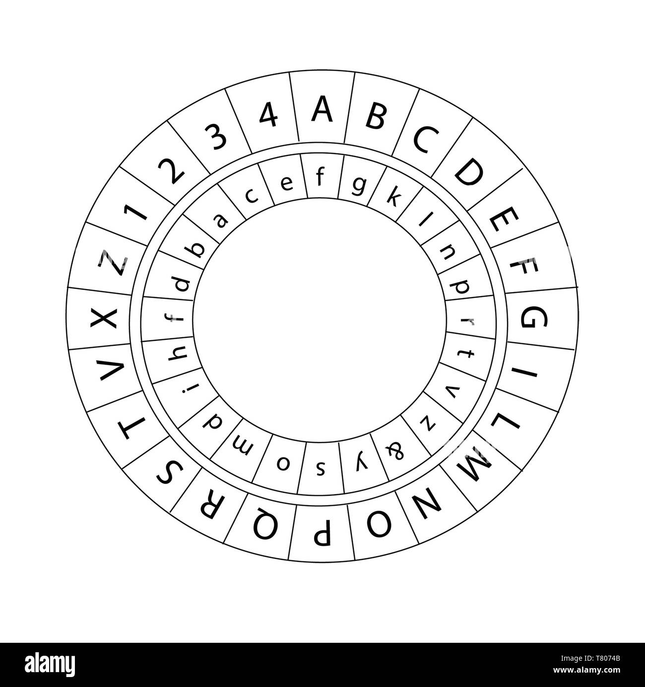 Alberti Cipher Disk, Illustration Stock Photo - Alamy