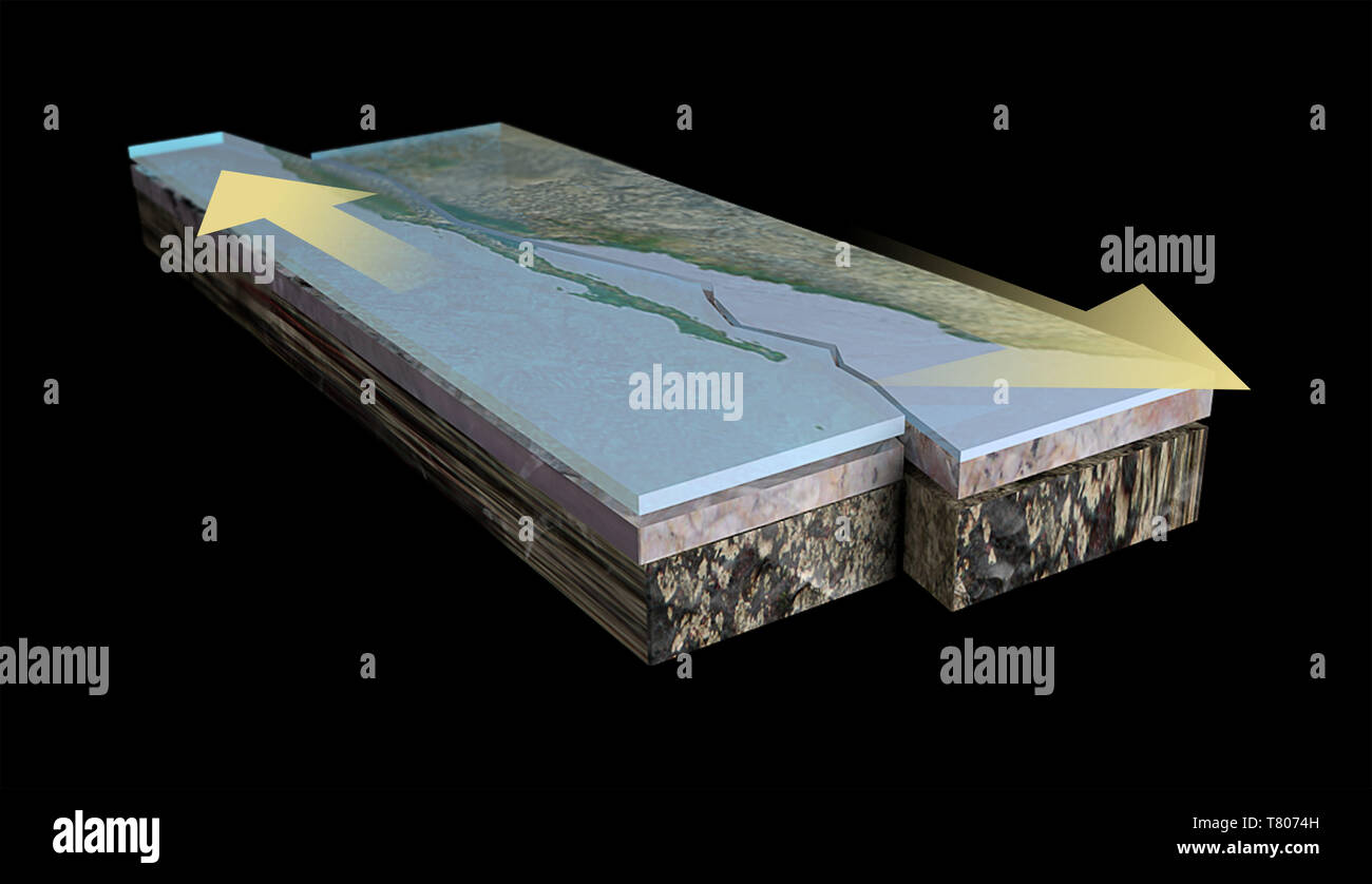 San Andreas Fault, Illustration Stock Photo - Alamy