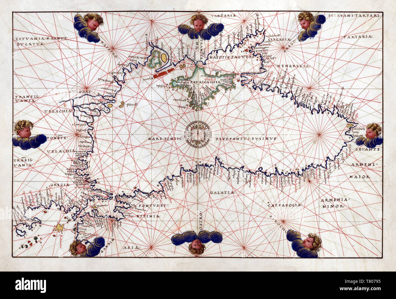 Battista Agnese, Portolan Atlas, Black Sea, 1544 Stock Photo - Alamy